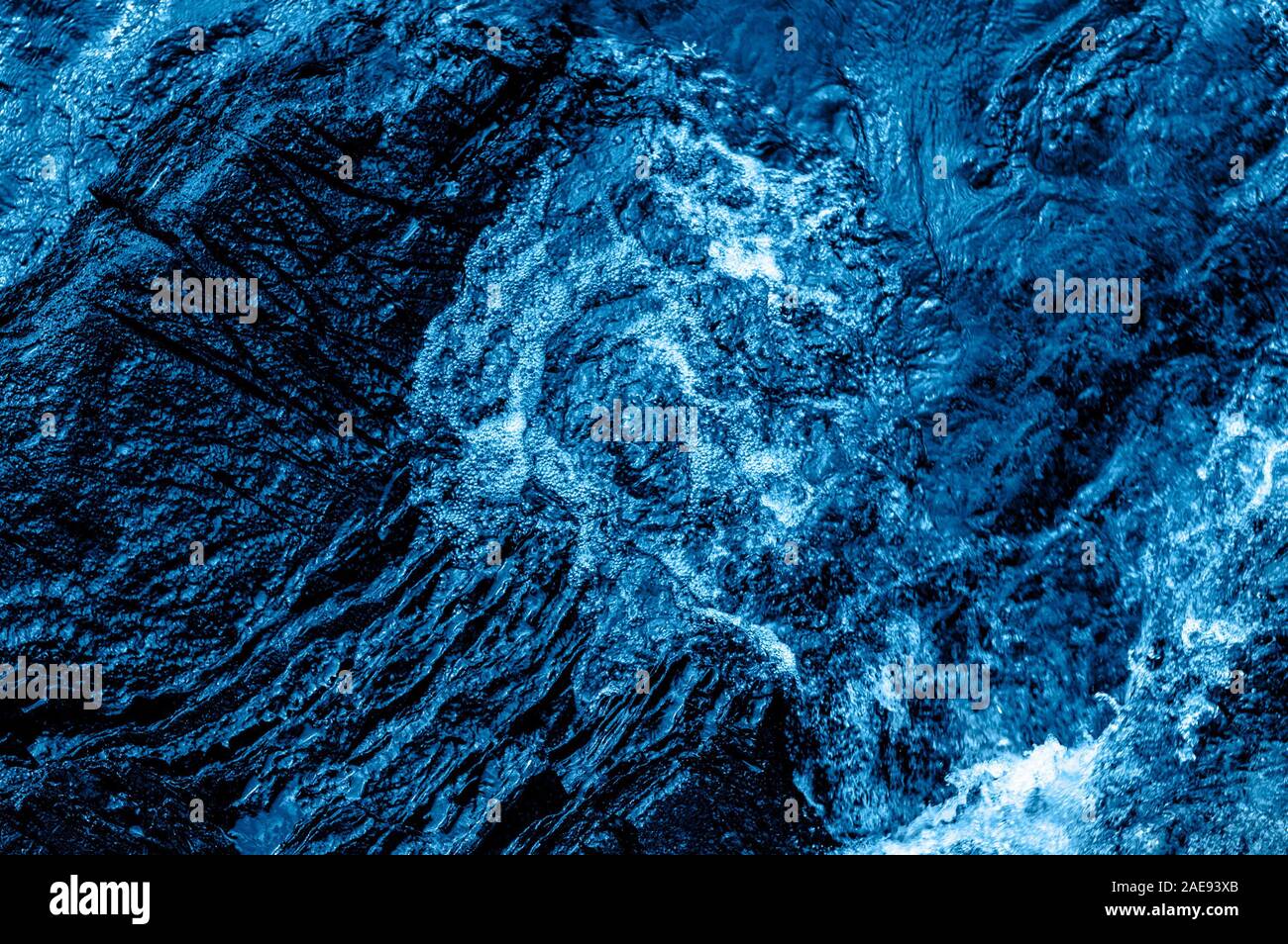 Texture of blue swirly sea water flowing surface background. Trendy ...