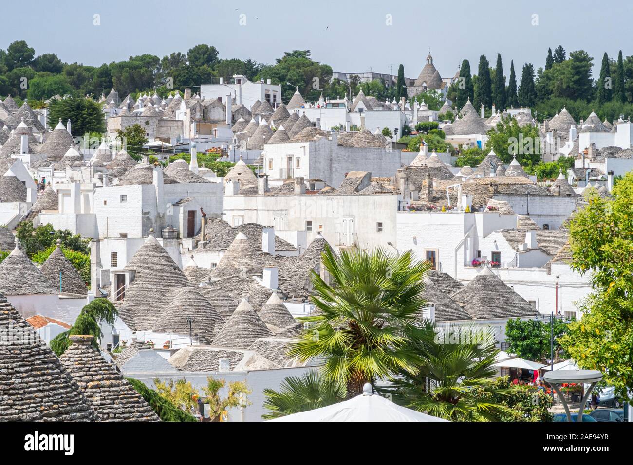 The traditional houses -trulli- in a sun day, Alberobello, ITALY Stock ...