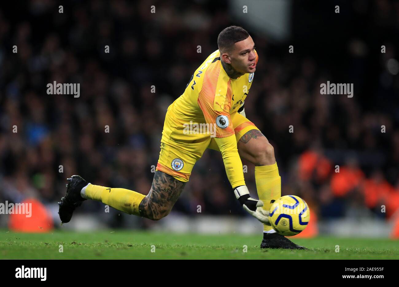 Manchester City goalkeeper Ederson during the Premier League match at ...