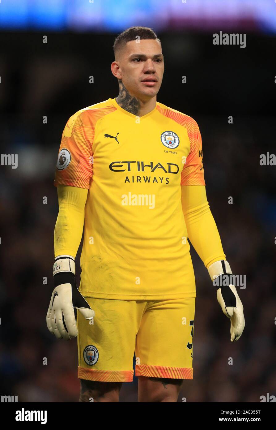 Manchester City goalkeeper Ederson during the Premier League match at ...