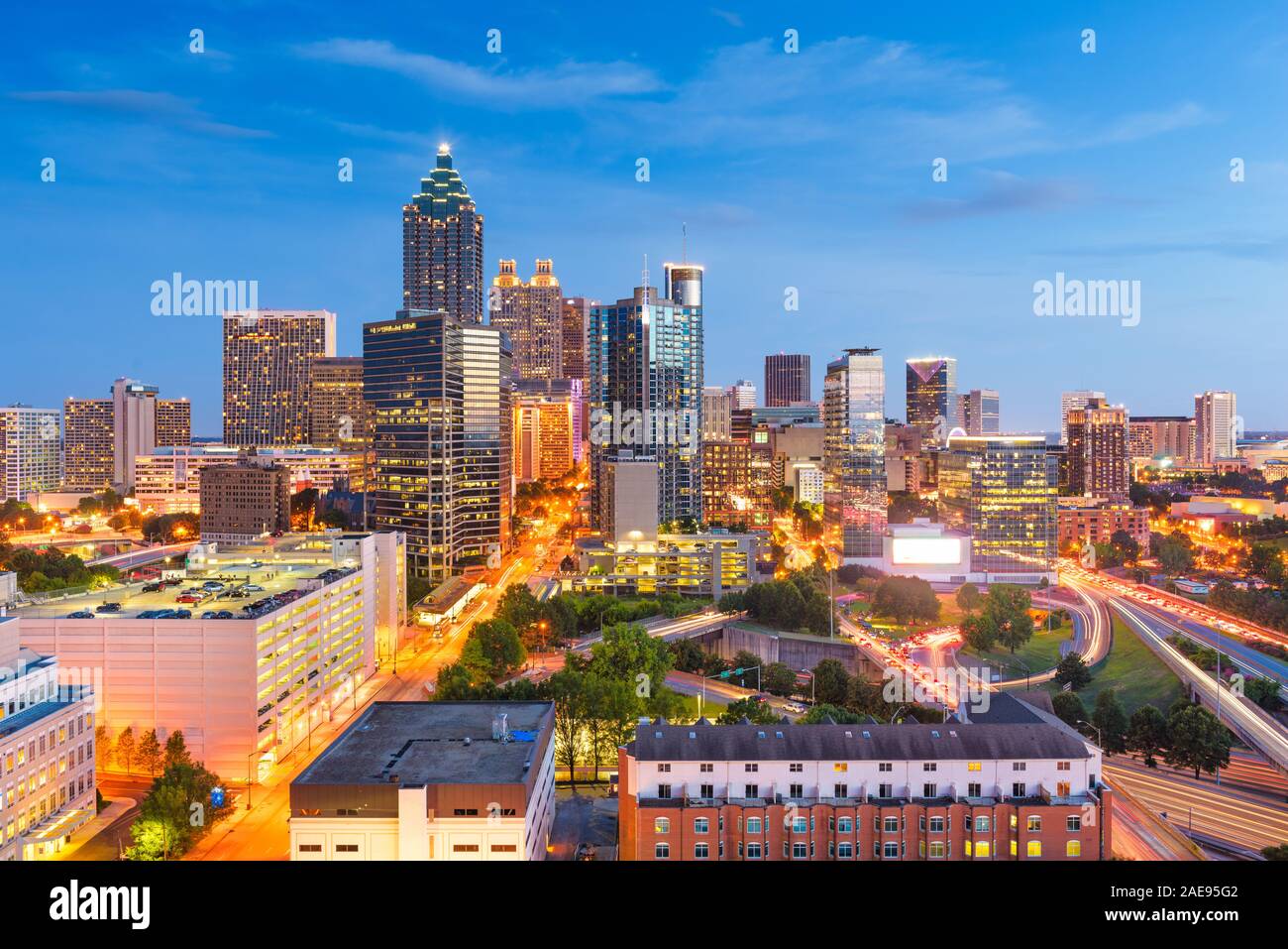 Atlanta Downtown From Above Skyline Downtown Atlanta Georgia Above