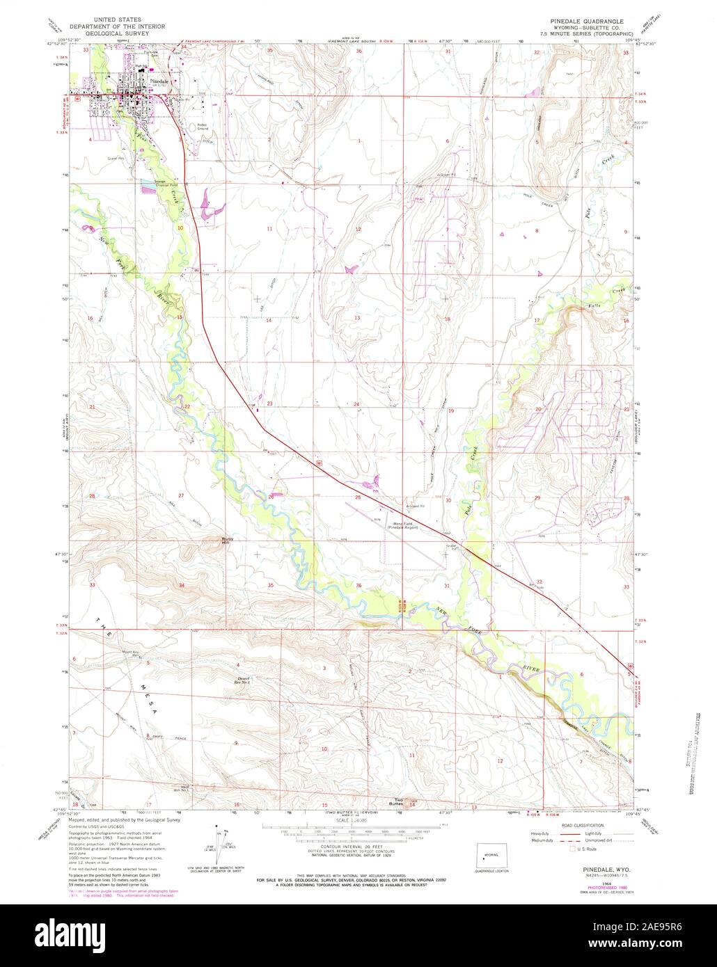 Pinedale map hi-res stock photography and images - Alamy