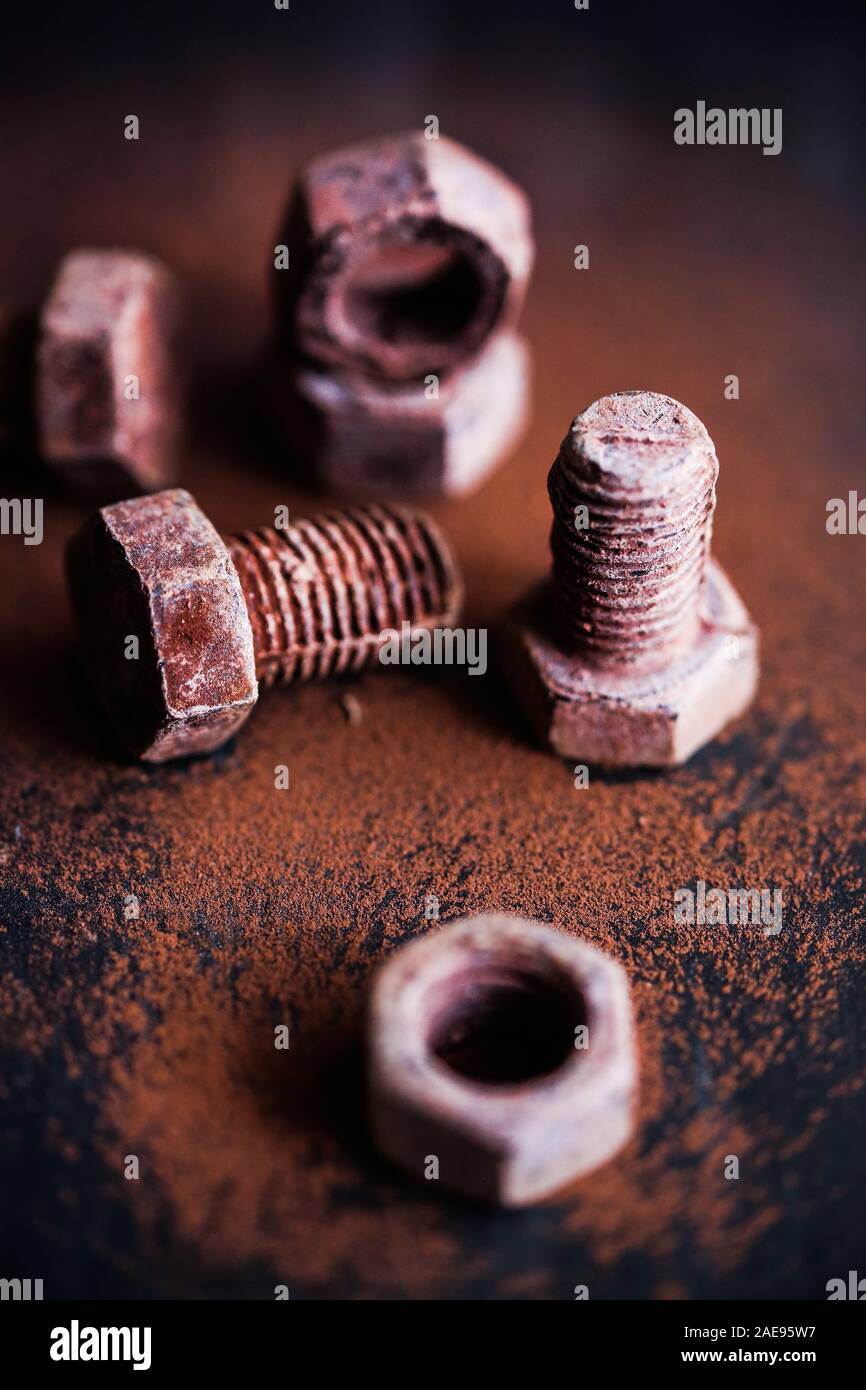 Chocolate bolts and nuts Stock Photo - Alamy