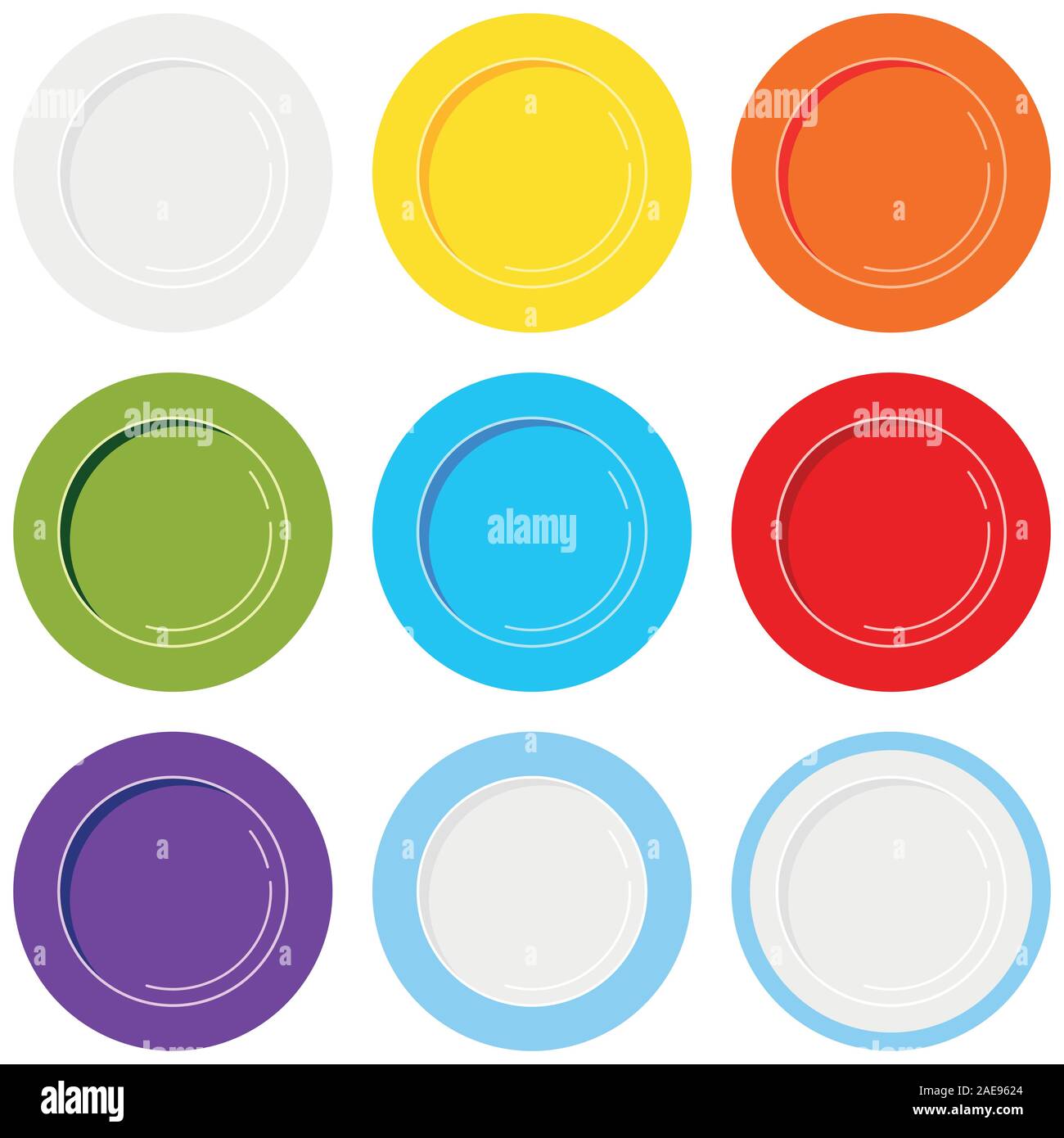 Plate icons set isolated on white background vector illustration Stock ...