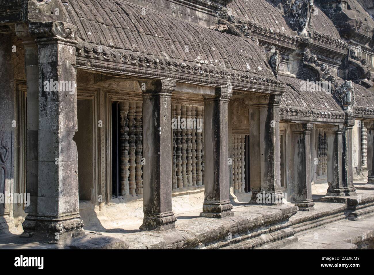 Angkor Wat, Cambodia - March 2016: Portico to the gate house at Angkor ...