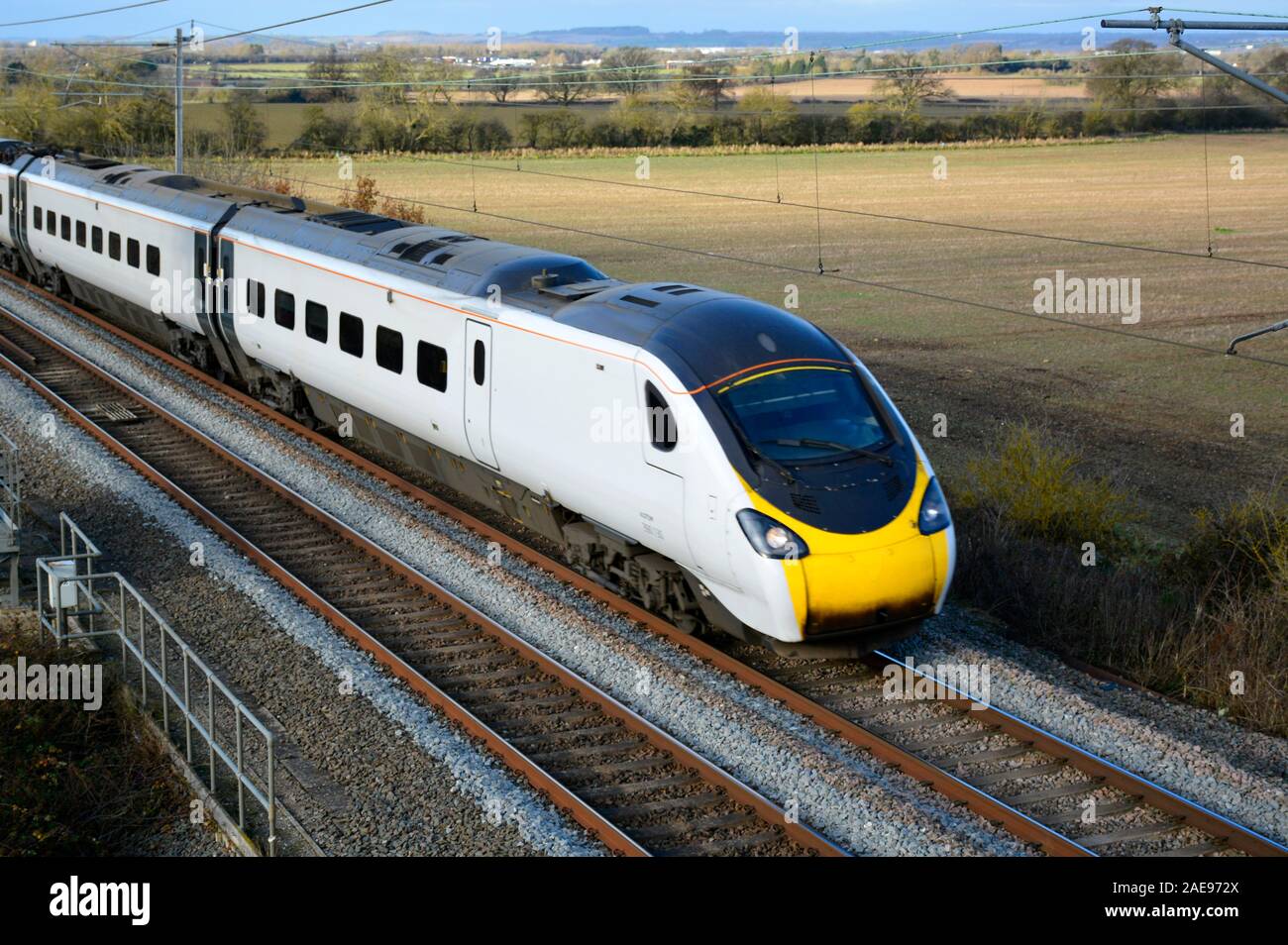 A Virgin Trains Class 390 Pendolino 390130 powers up the West Coast ...