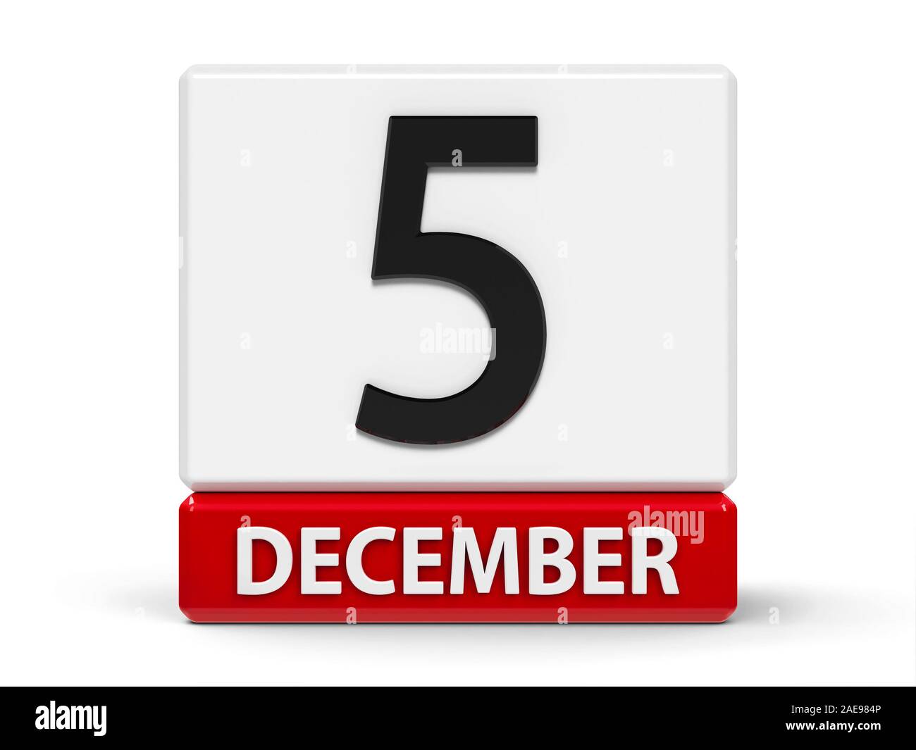 Red and white calendar icon from cubes - The Fifth of December - on a ...