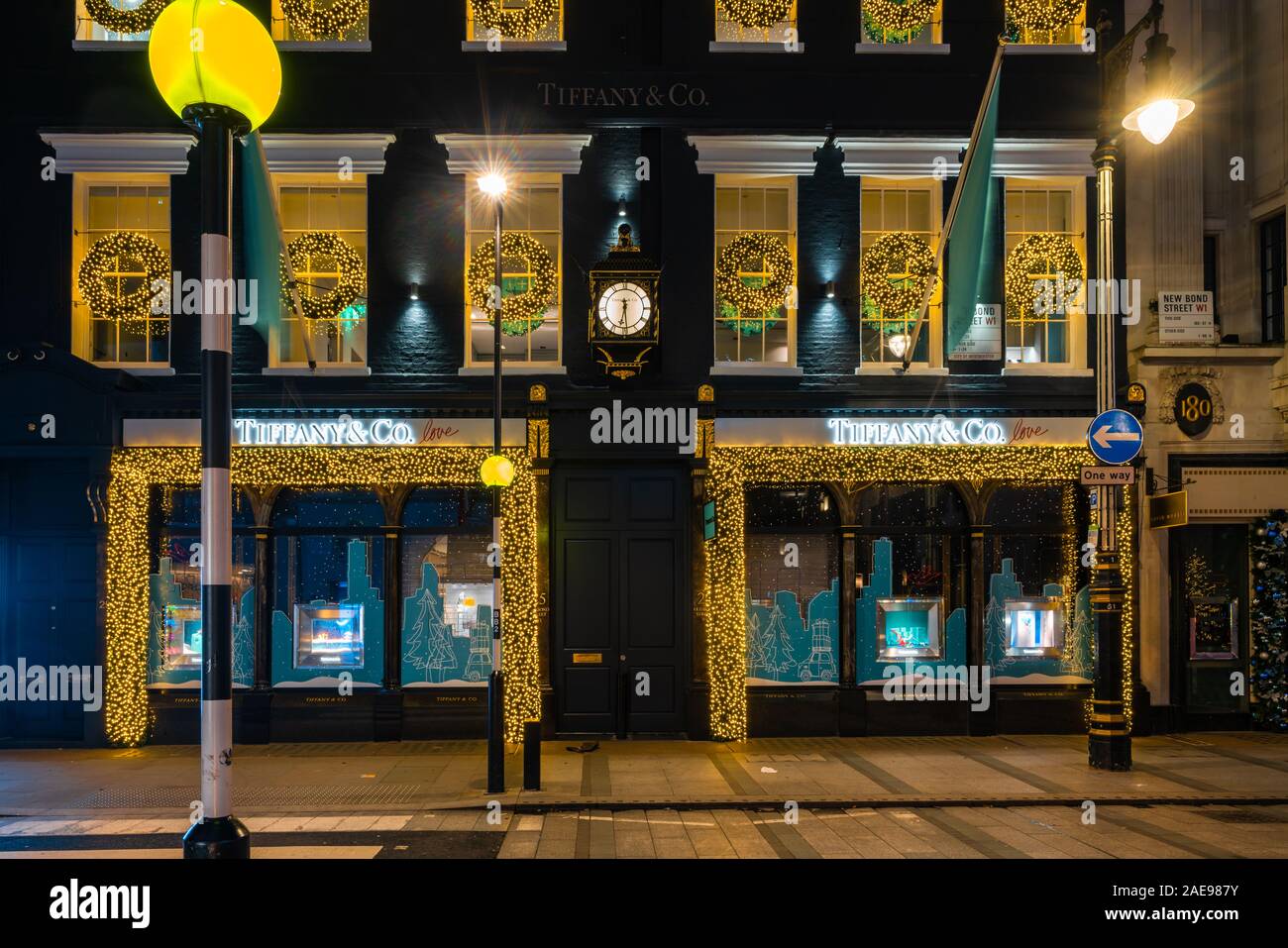 LONDON, UK - DECEMBER, 07 2019: Shops are decorated for Christmas in ...