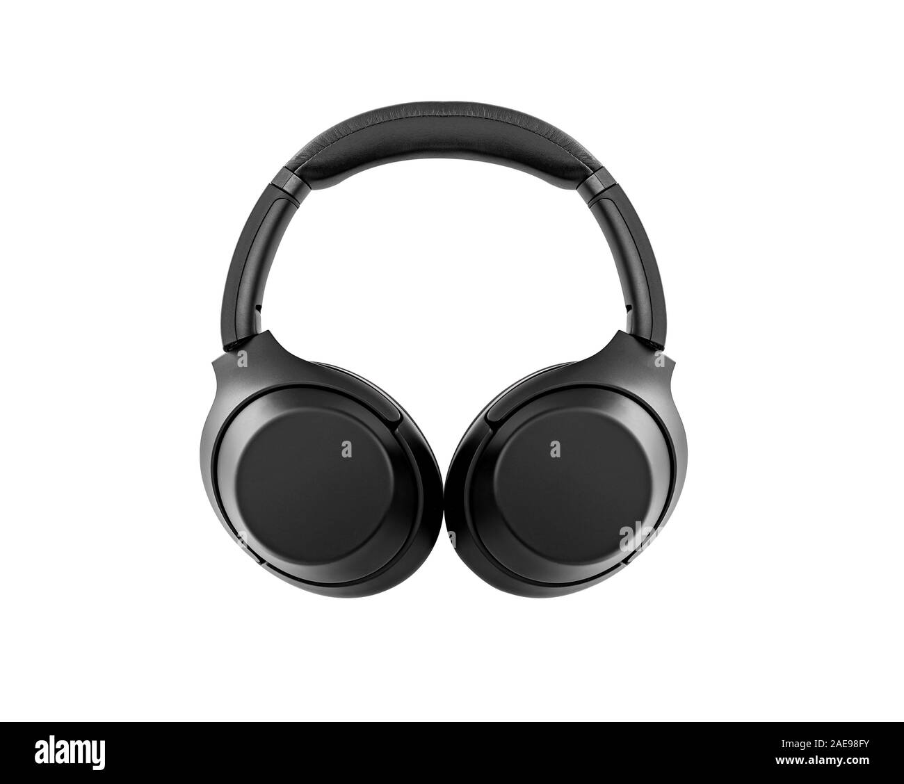 Black wireless headphones isolated on white Stock Photo - Alamy