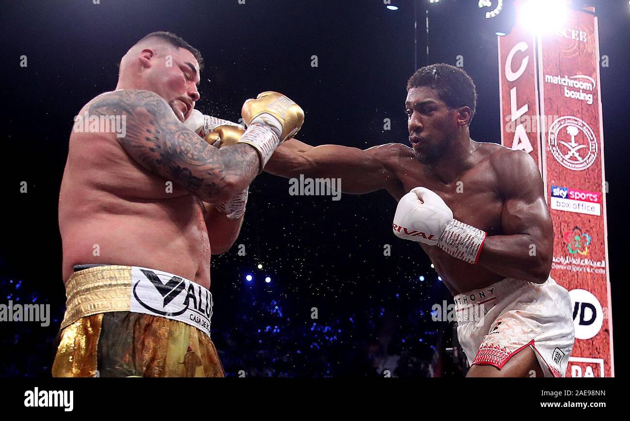 Andy Ruiz Jr. (left) in his fight against Anthony Joshua in their IBF ...