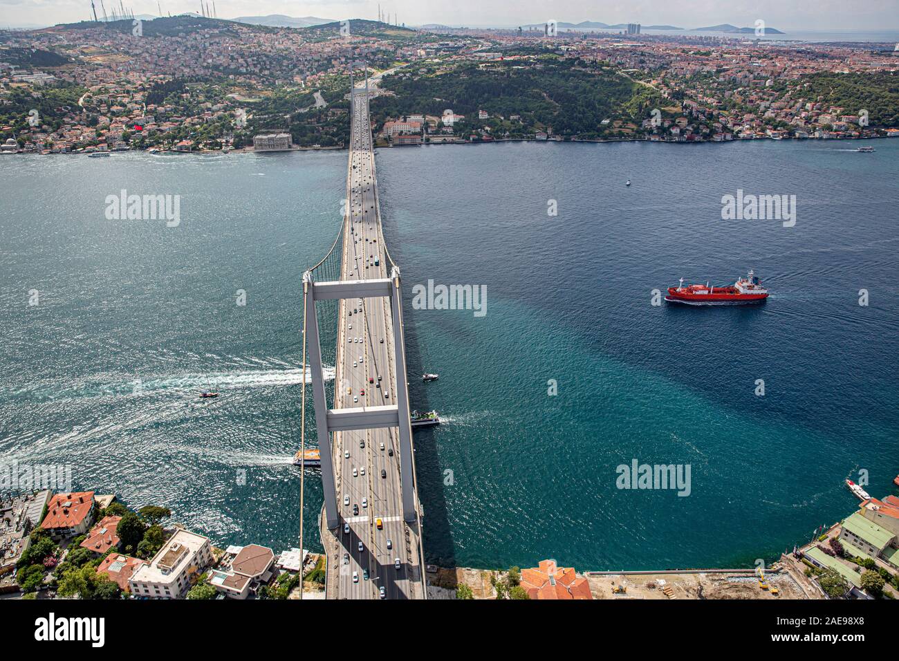 Istanbul, Turkey - June 9, 2013; Istanbul landscape from helicopter ...