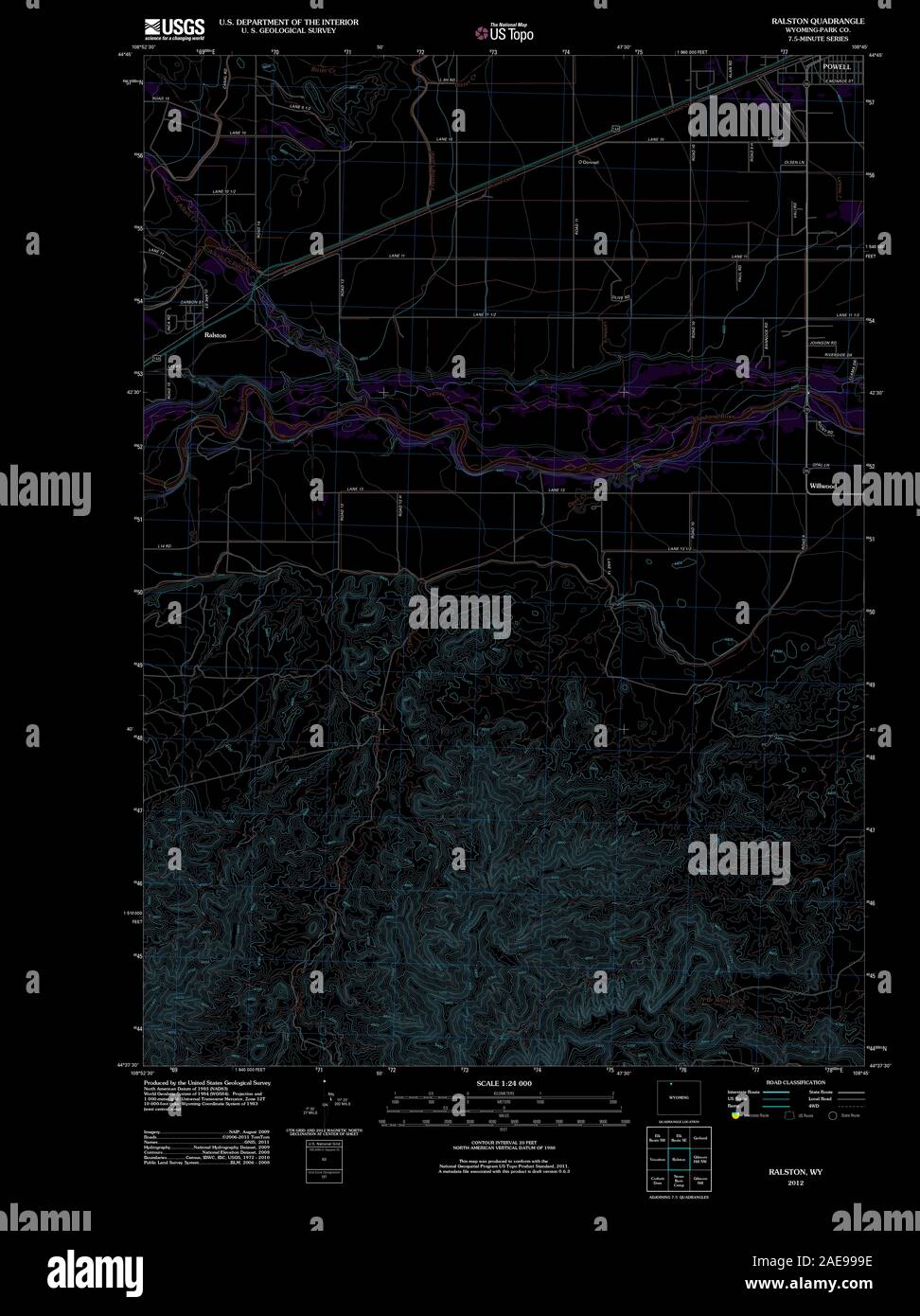 Map of ralston hi-res stock photography and images - Alamy