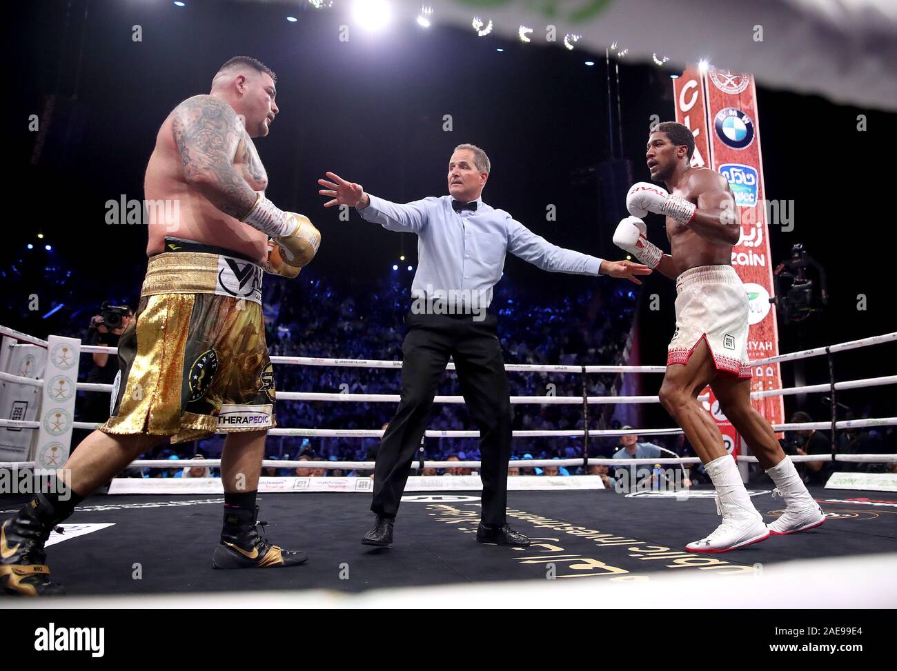 Andy Ruiz Jr. (left) in his fight against Anthony Joshua in their IBF ...