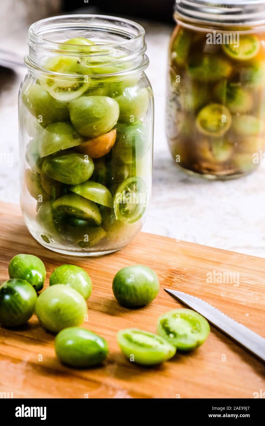 Prepare pickled green tomatoes hi-res stock photography and images - Alamy
