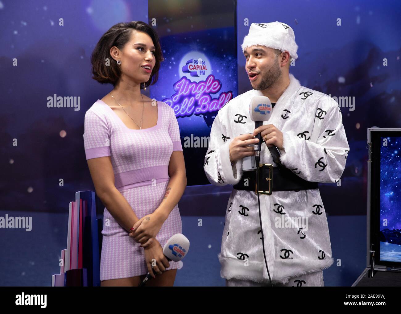 Raye and Jax Jones backstage in the on air studio during day one of ...