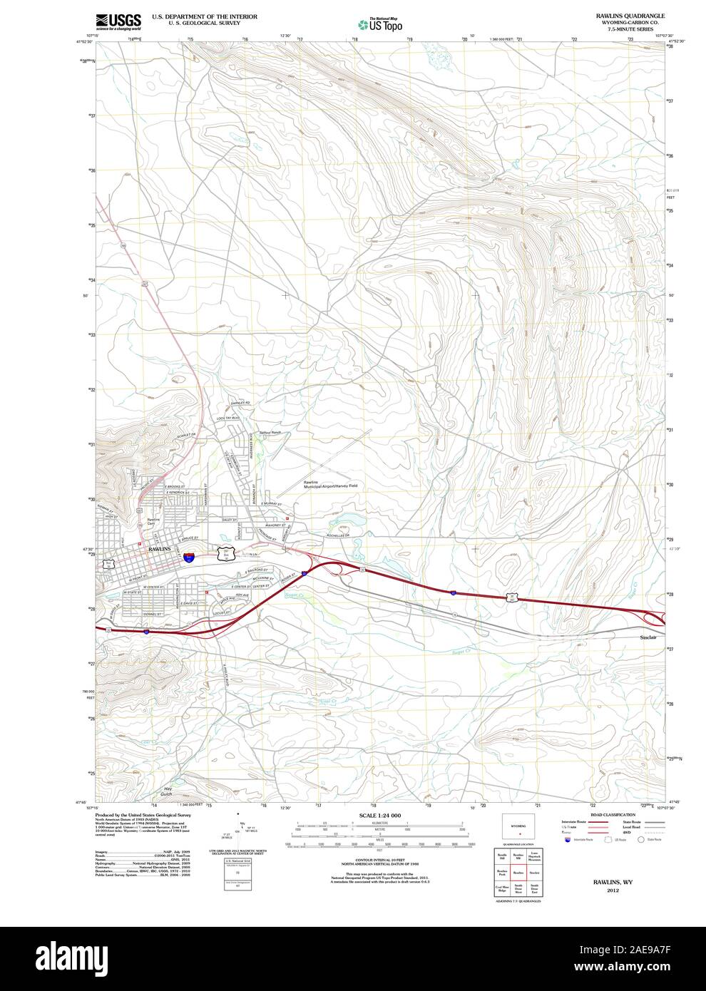 Map of rawlins hi-res stock photography and images - Alamy