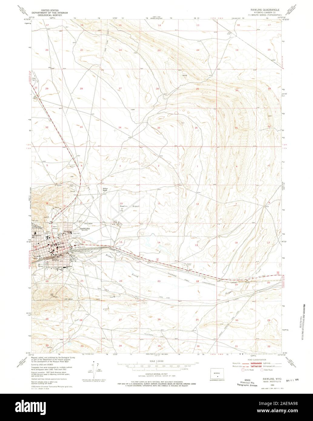Map of rawlins hi-res stock photography and images - Alamy