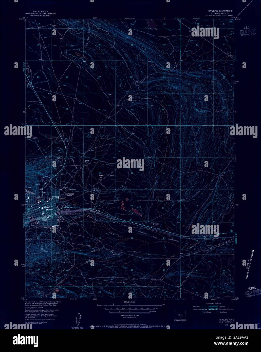 Rawlins map hi-res stock photography and images - Alamy