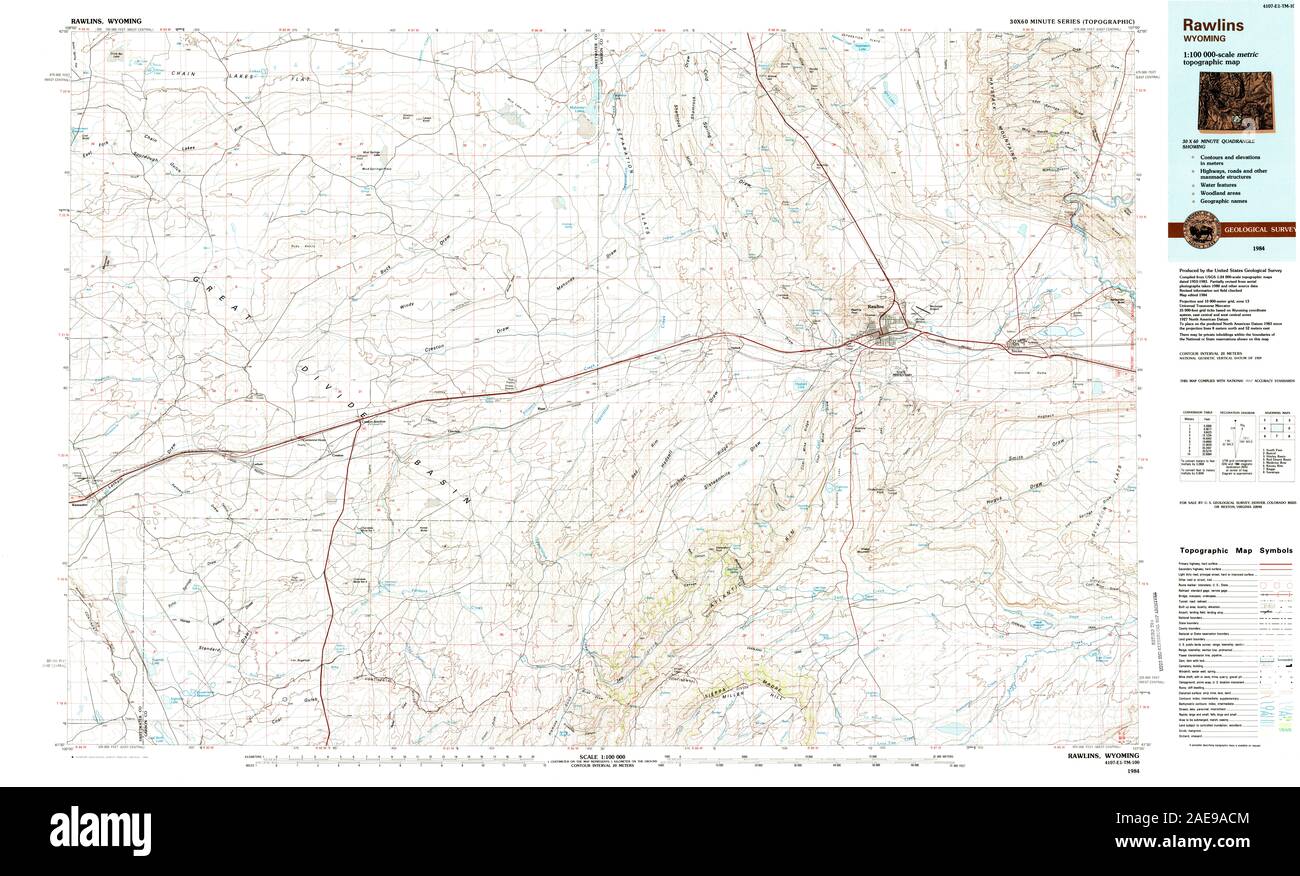 Map of rawlins hi-res stock photography and images - Alamy