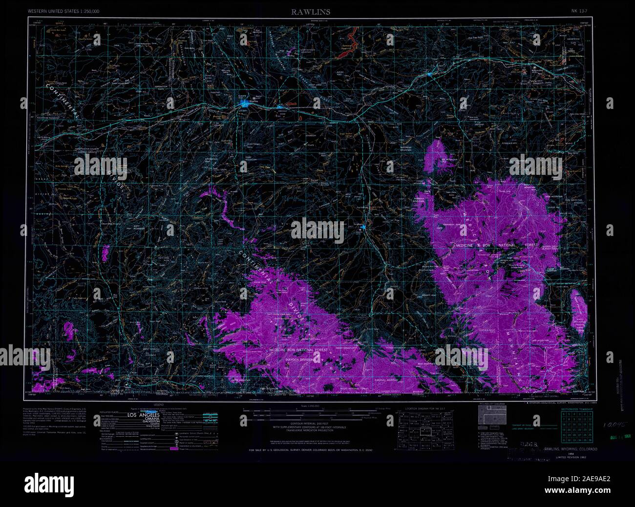 Map of rawlins hi-res stock photography and images - Alamy