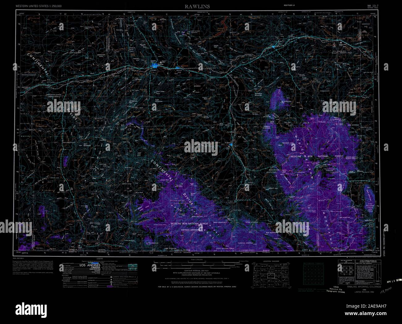 Map of rawlins hi-res stock photography and images - Alamy
