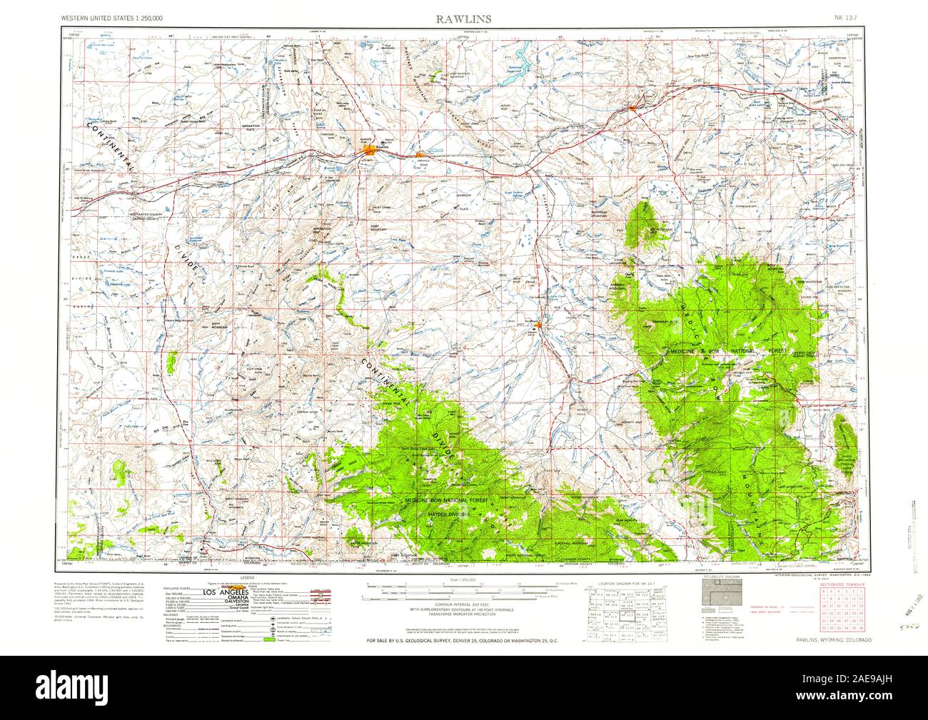 Map of rawlins hi-res stock photography and images - Alamy