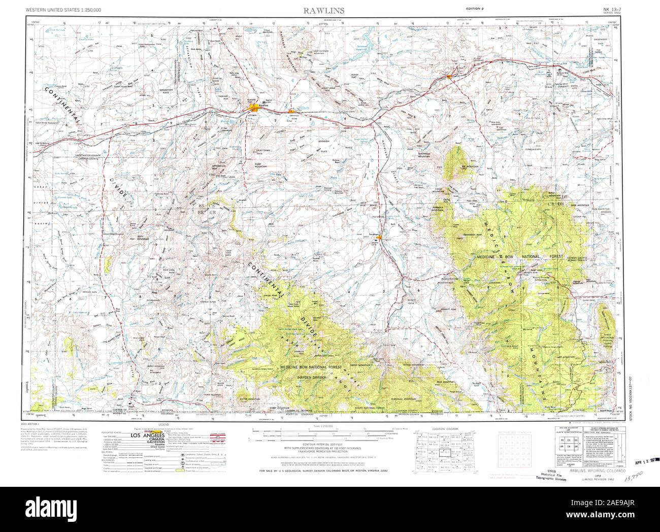 Map of rawlins hi-res stock photography and images - Alamy
