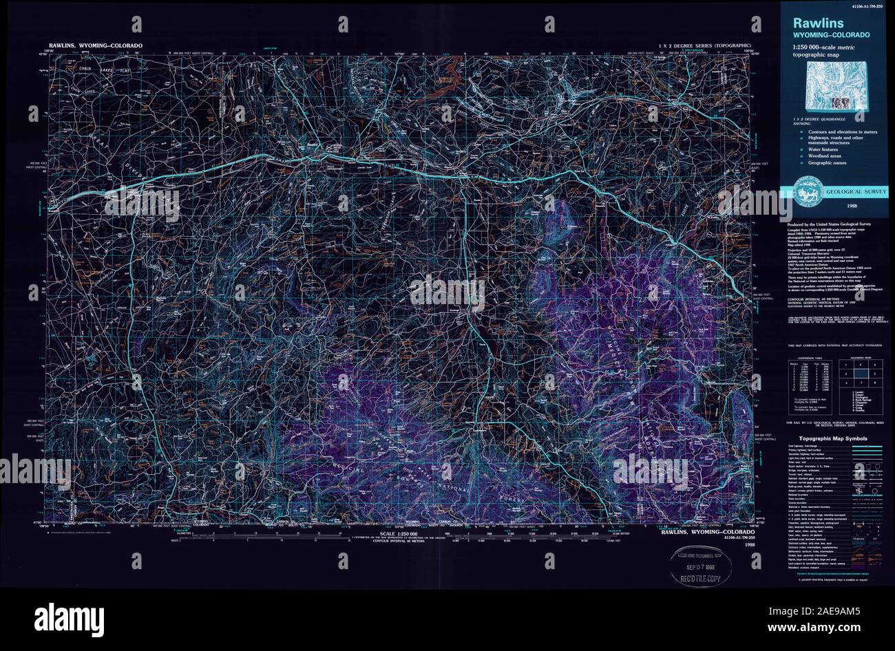 Map of rawlins hi-res stock photography and images - Alamy