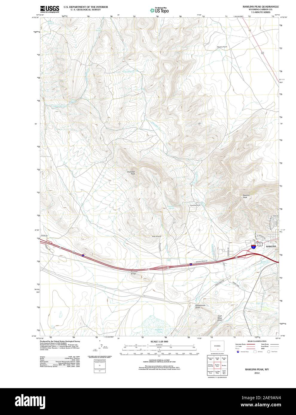 Map of rawlins hi-res stock photography and images - Alamy