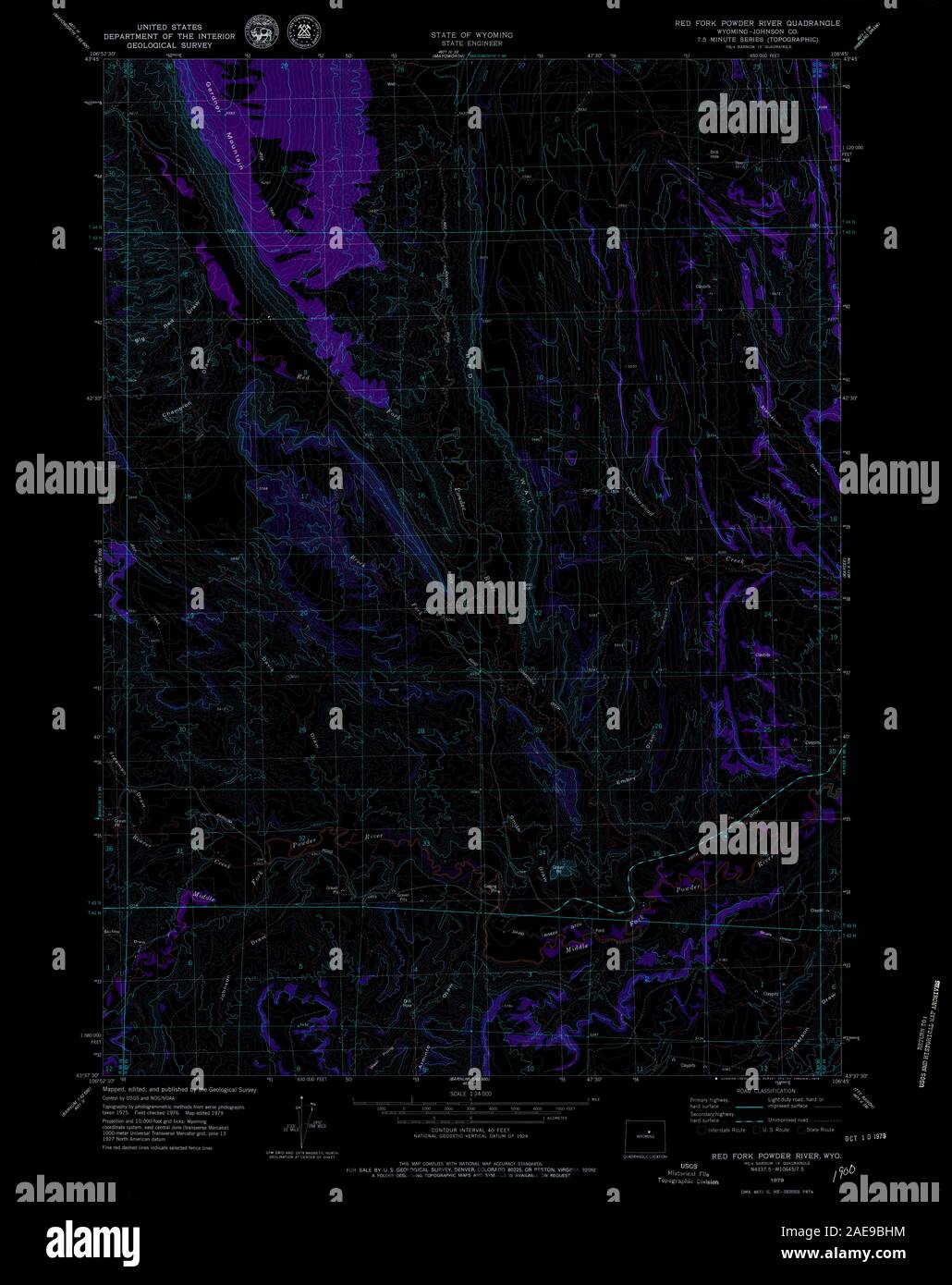 Map of powder river hi-res stock photography and images - Alamy