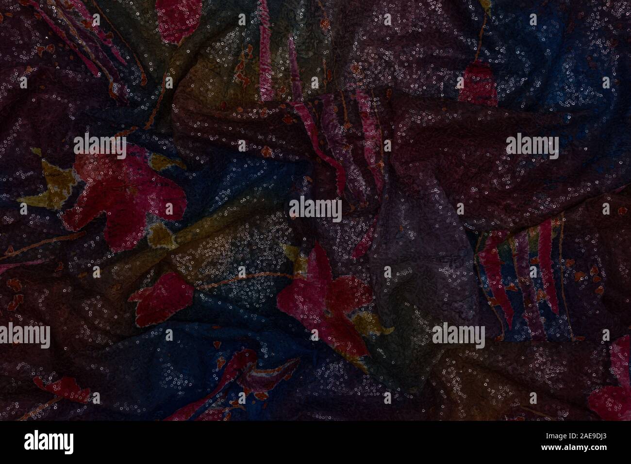 Colorful creative fabric with floral pattern and textile texture ...
