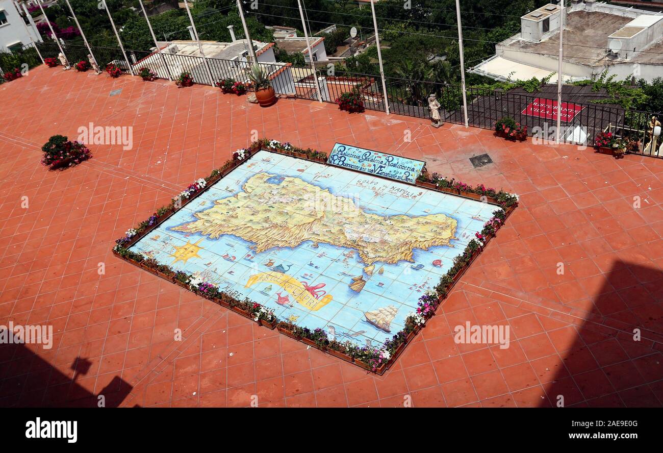 Capri island map made from tiles Stock Photo - Alamy