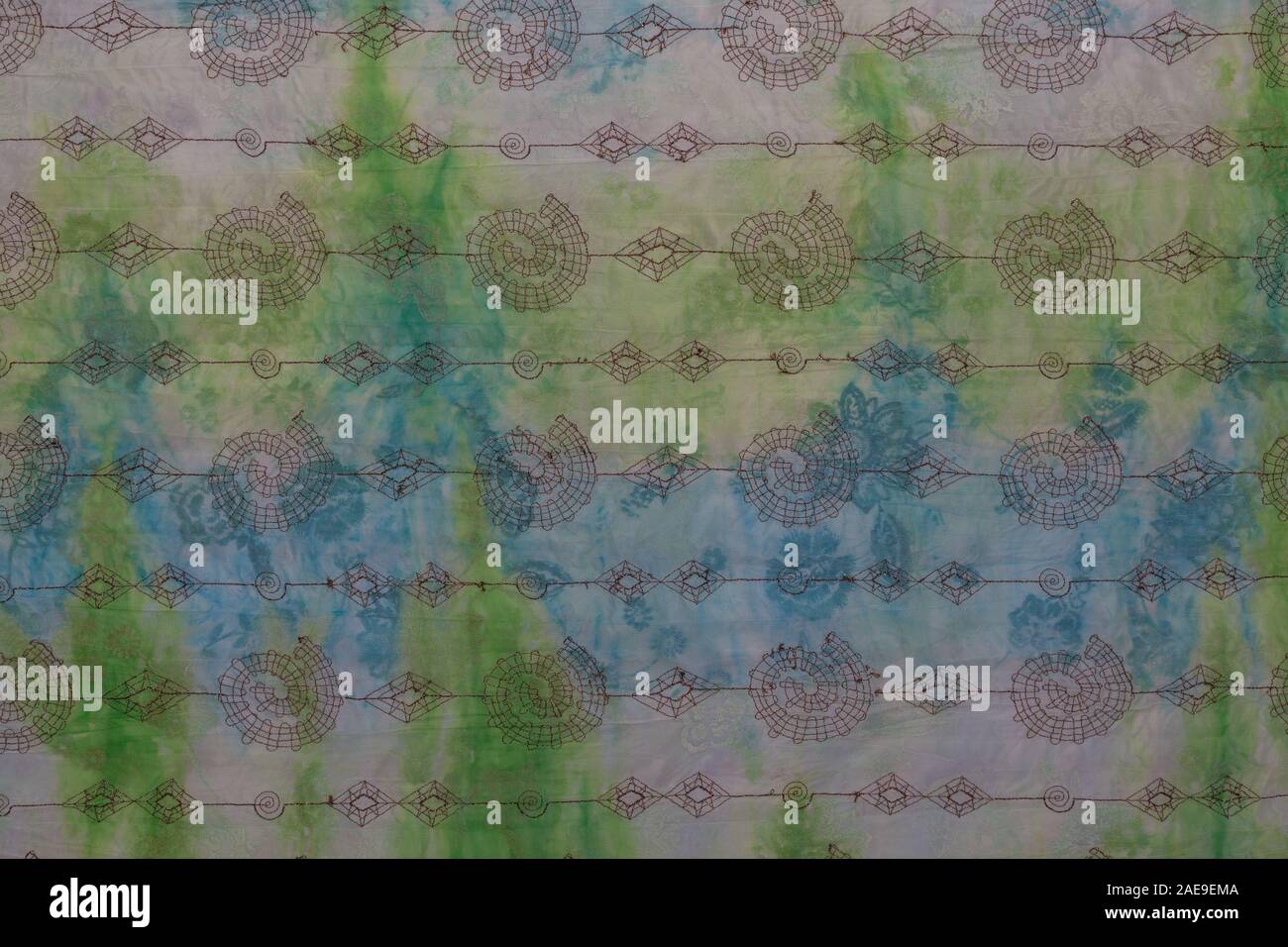 Beautiful fabric with mysterious pattern and textile texture background ...