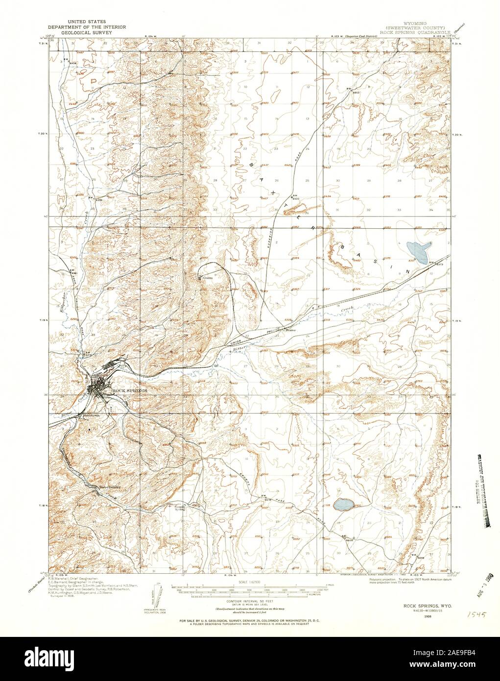 Map of rock springs hi-res stock photography and images - Alamy