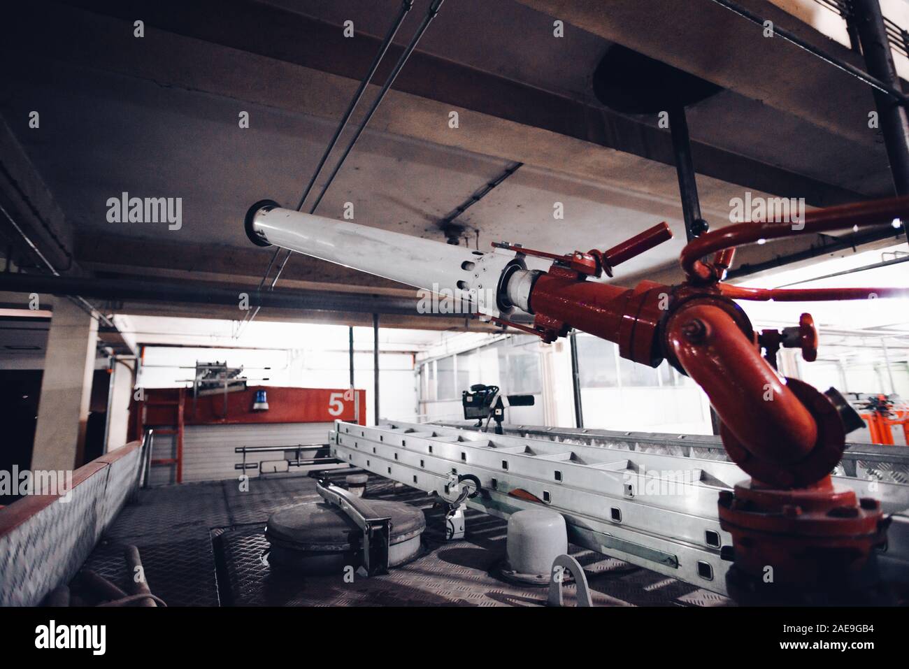 Firefighting gun that shoots a high-velocity stream of water Stock ...