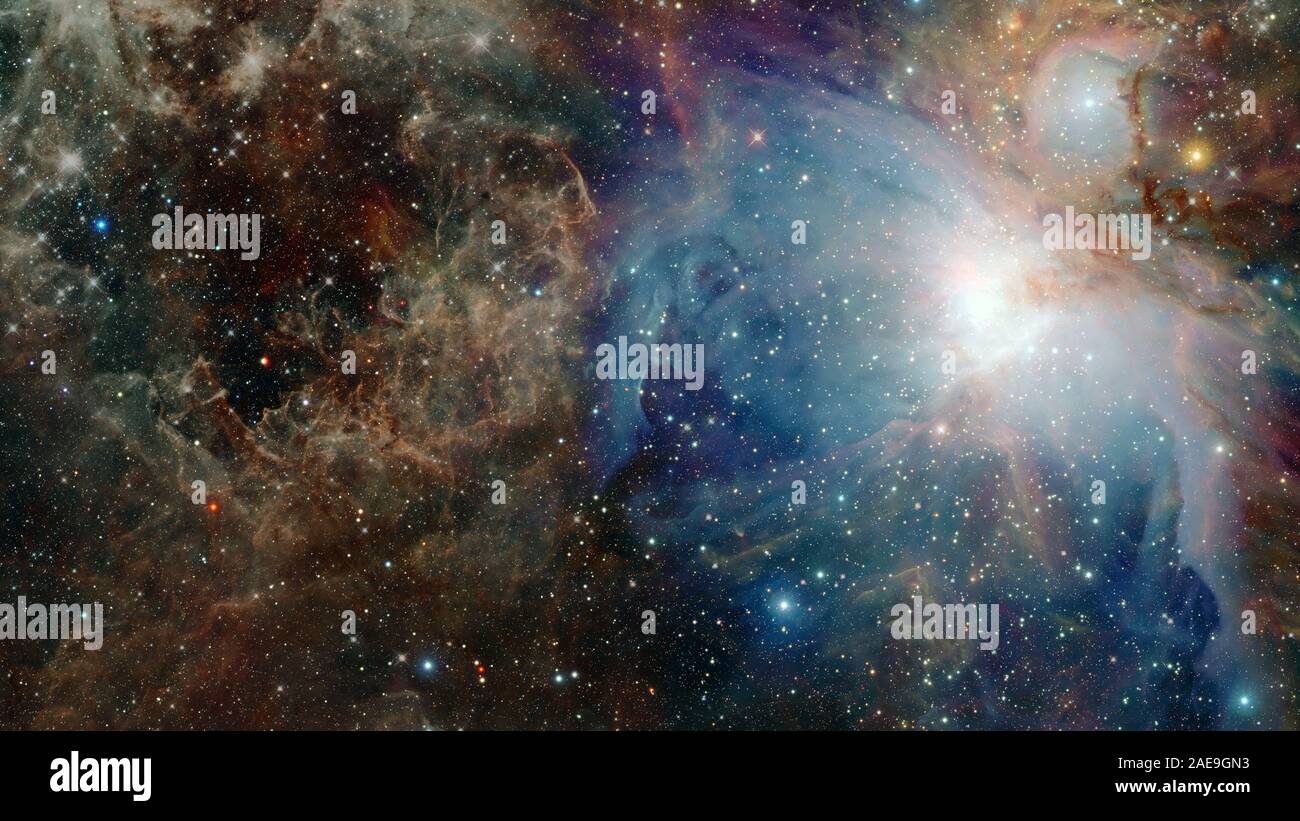 Star explosion in a galaxy of an unknown universe. Elements of this ...