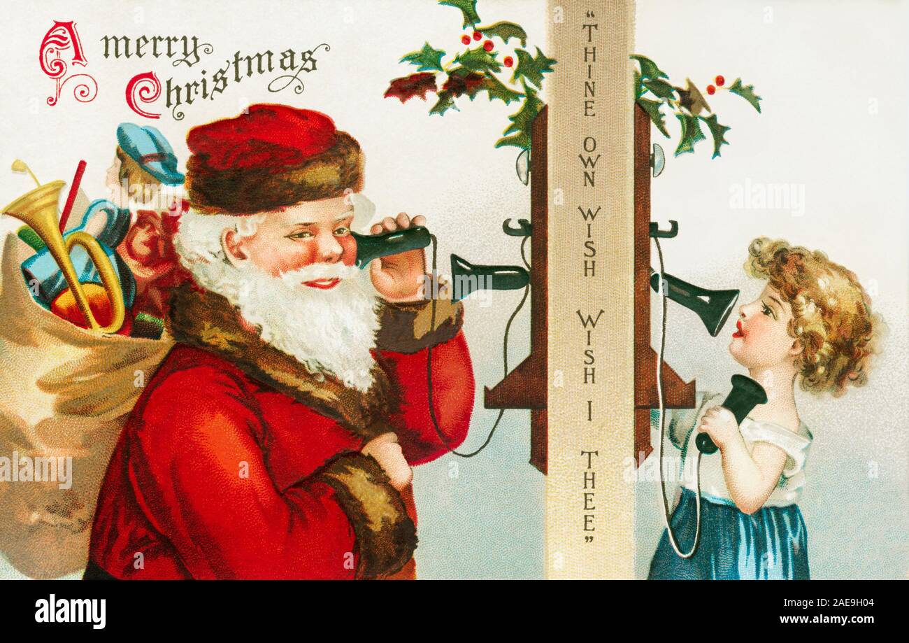 vintage christmas themed illustration Stock Photo - Alamy