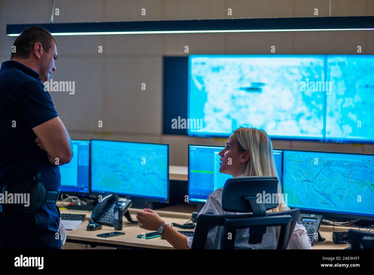Cctv control room green screen hi-res stock photography and images - Alamy