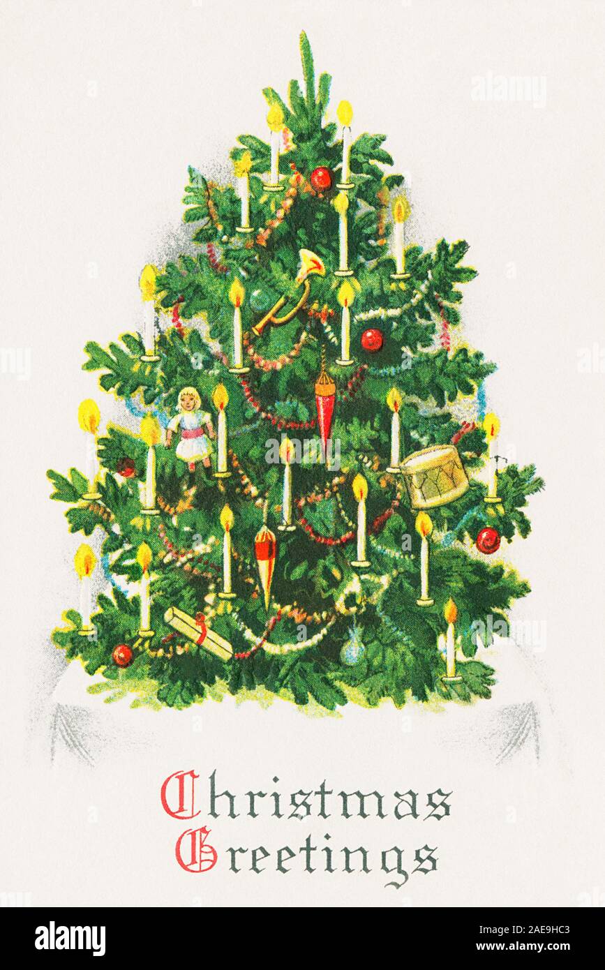 vintage christmas themed illustration Stock Photo - Alamy