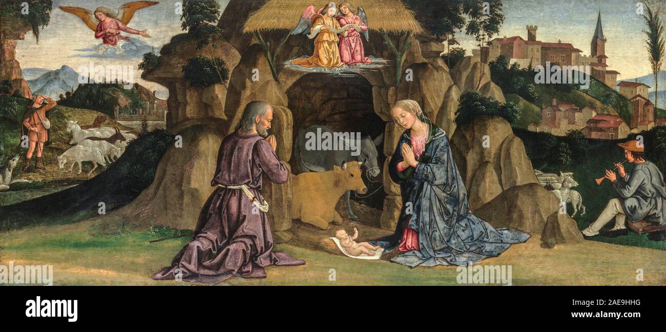 the nativity vintage christmas art Stock Photo - Alamy