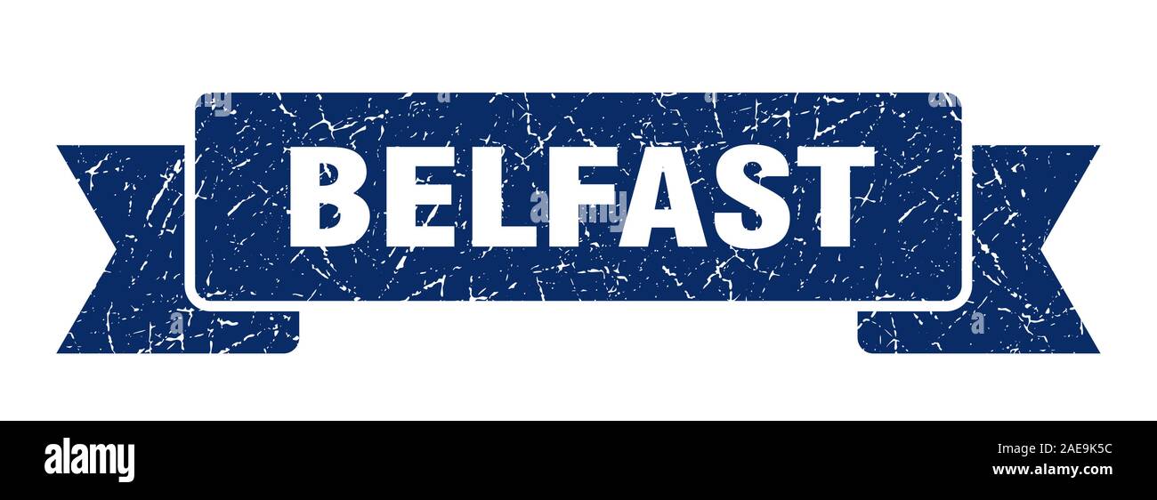 Belfast ribbon. Blue Belfast grunge band sign Stock Vector Image & Art ...