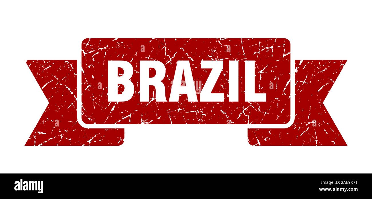 Brazil ribbon. Red Brazil grunge band sign Stock Vector Image & Art - Alamy