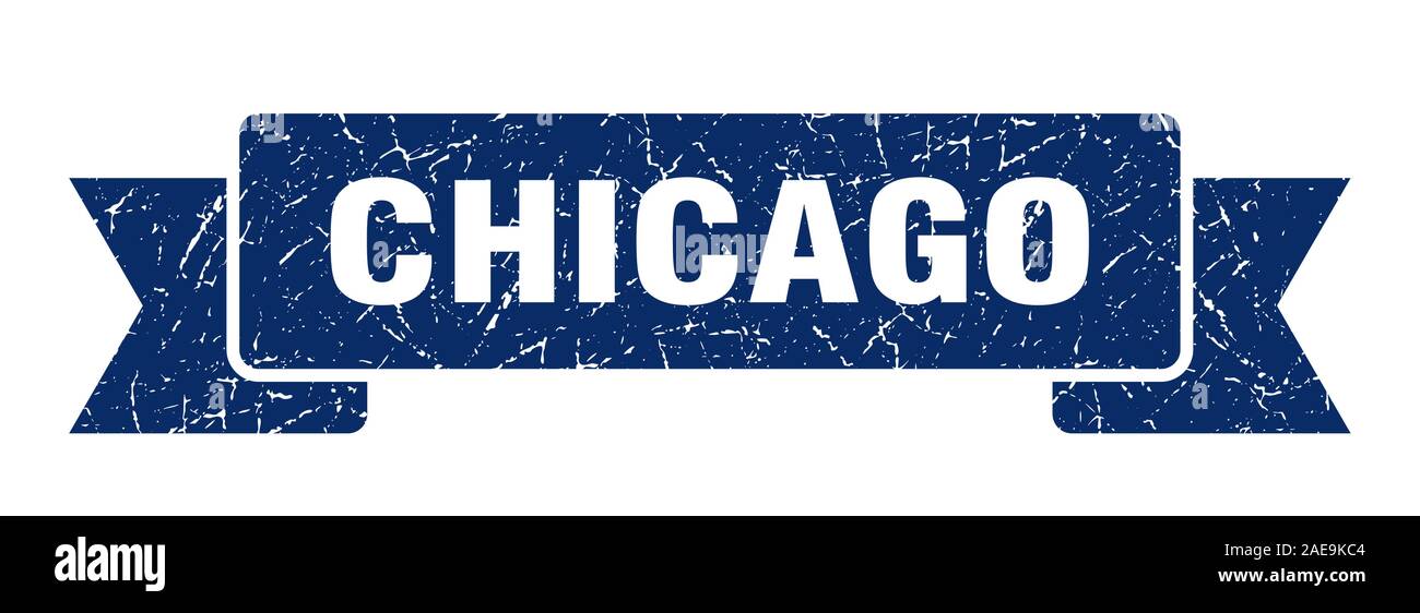 Chicago ribbon. Blue Chicago grunge band sign Stock Vector Image & Art ...