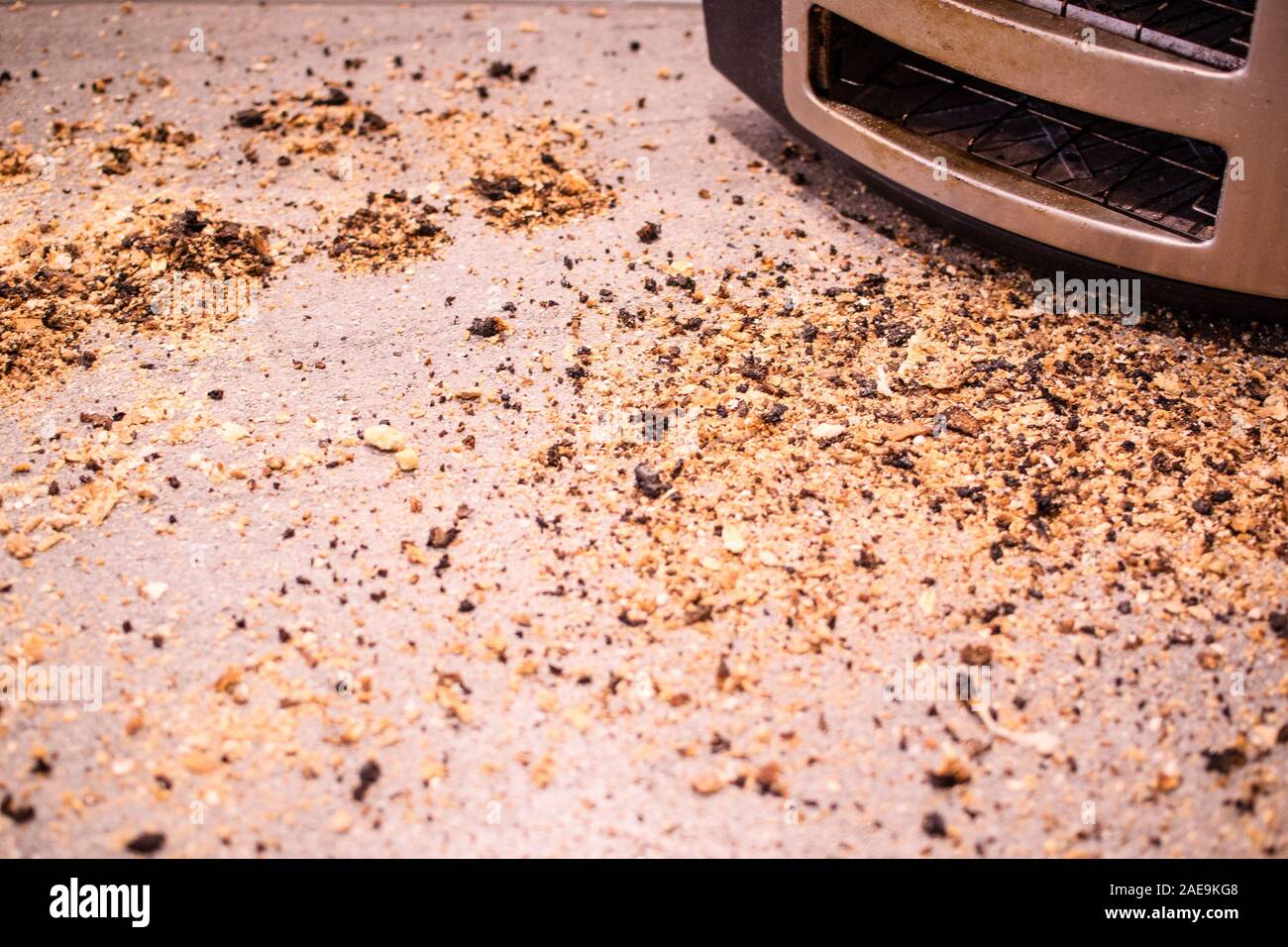 Crumbs from overturned toaster Stock Photo - Alamy