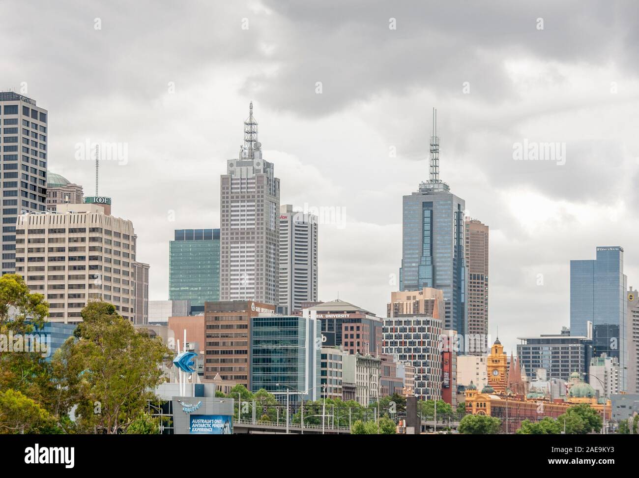 Melbourne, Australia - November 16, 2009: High rise buildings behind ...
