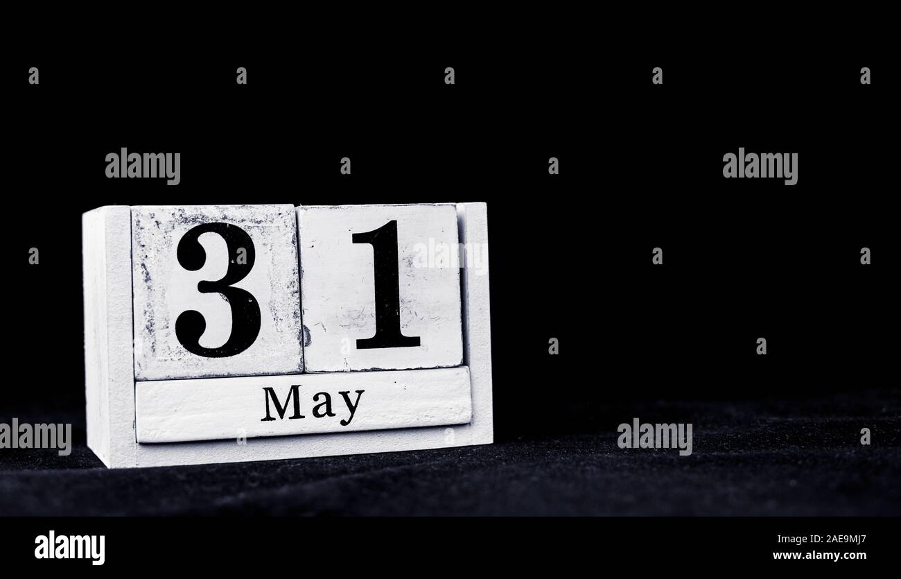 May 31st, Thirty-first of May, Day 31 of month May - vintage wooden ...