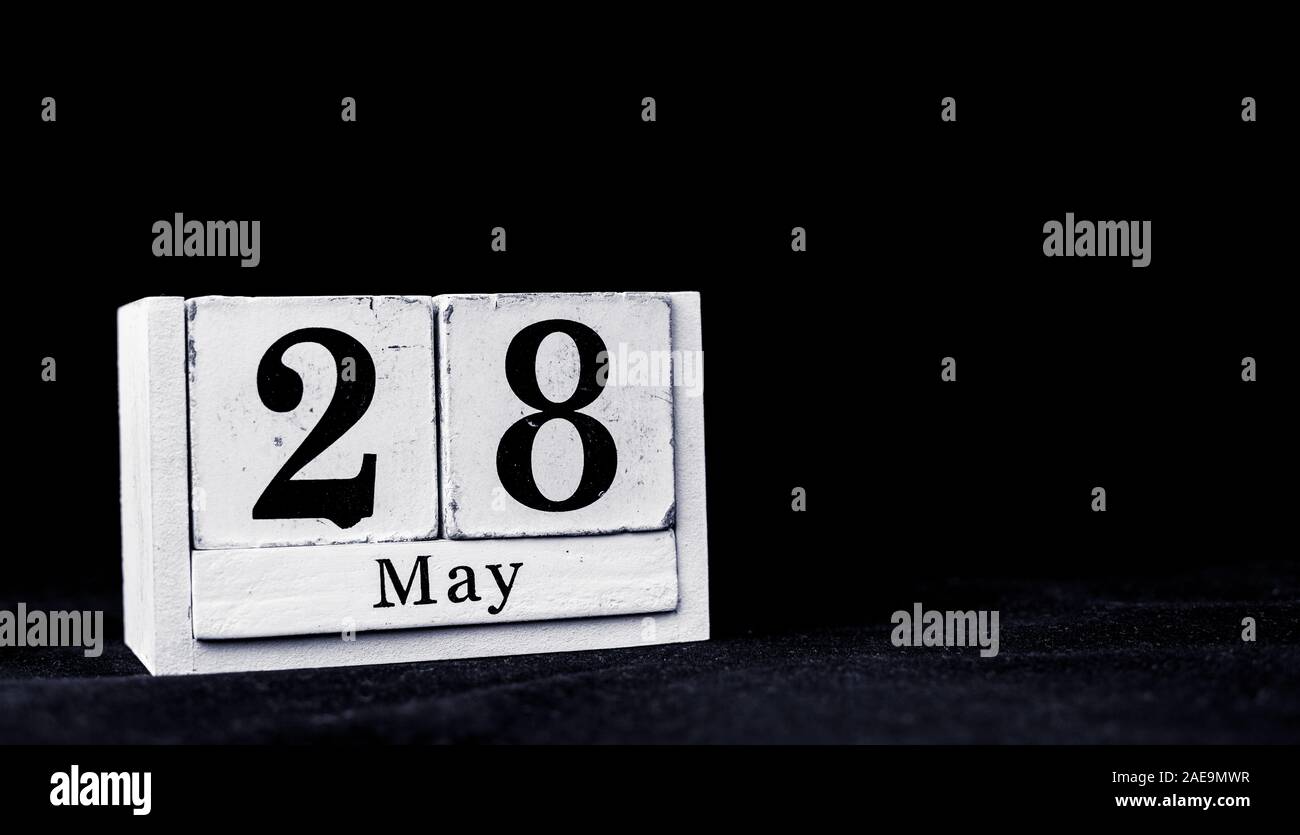 May 28th, Twenty-eighth of May, Day 28 of month May - vintage wooden ...