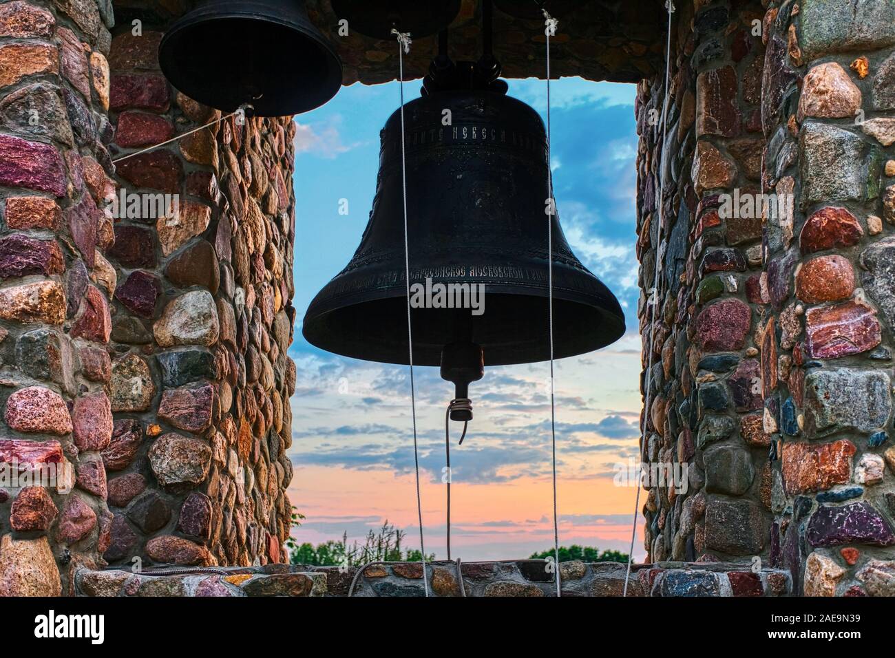 Ancient church bells on belfry tower Stock Photo - Alamy
