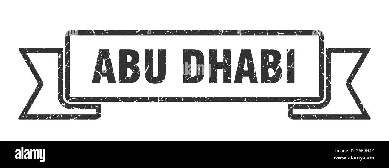 Abu Dhabi ribbon. Black Abu Dhabi grunge band sign Stock Vector Image ...