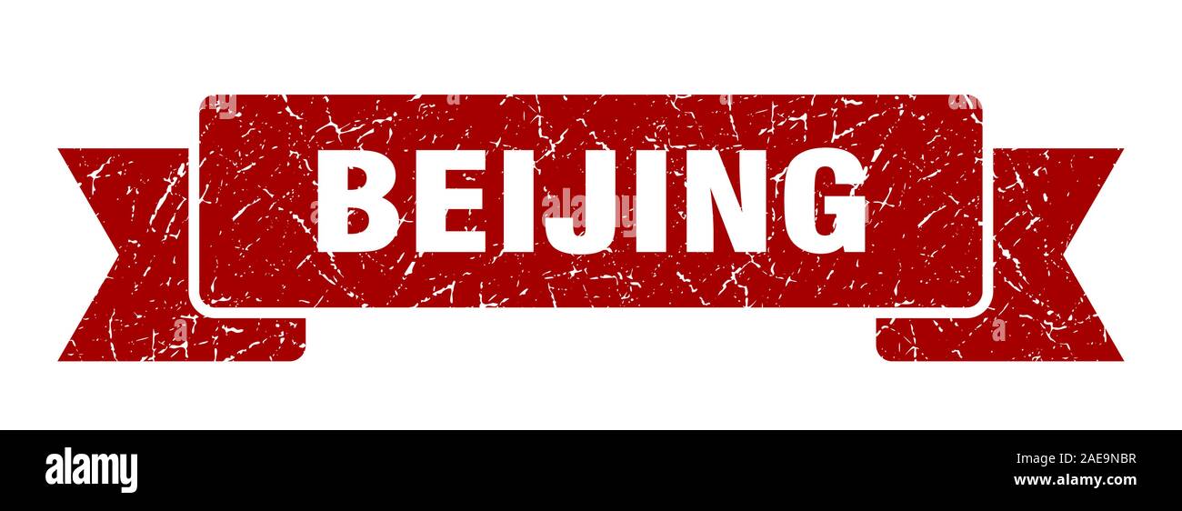 Beijing ribbon. Red Beijing grunge band sign Stock Vector Image & Art ...
